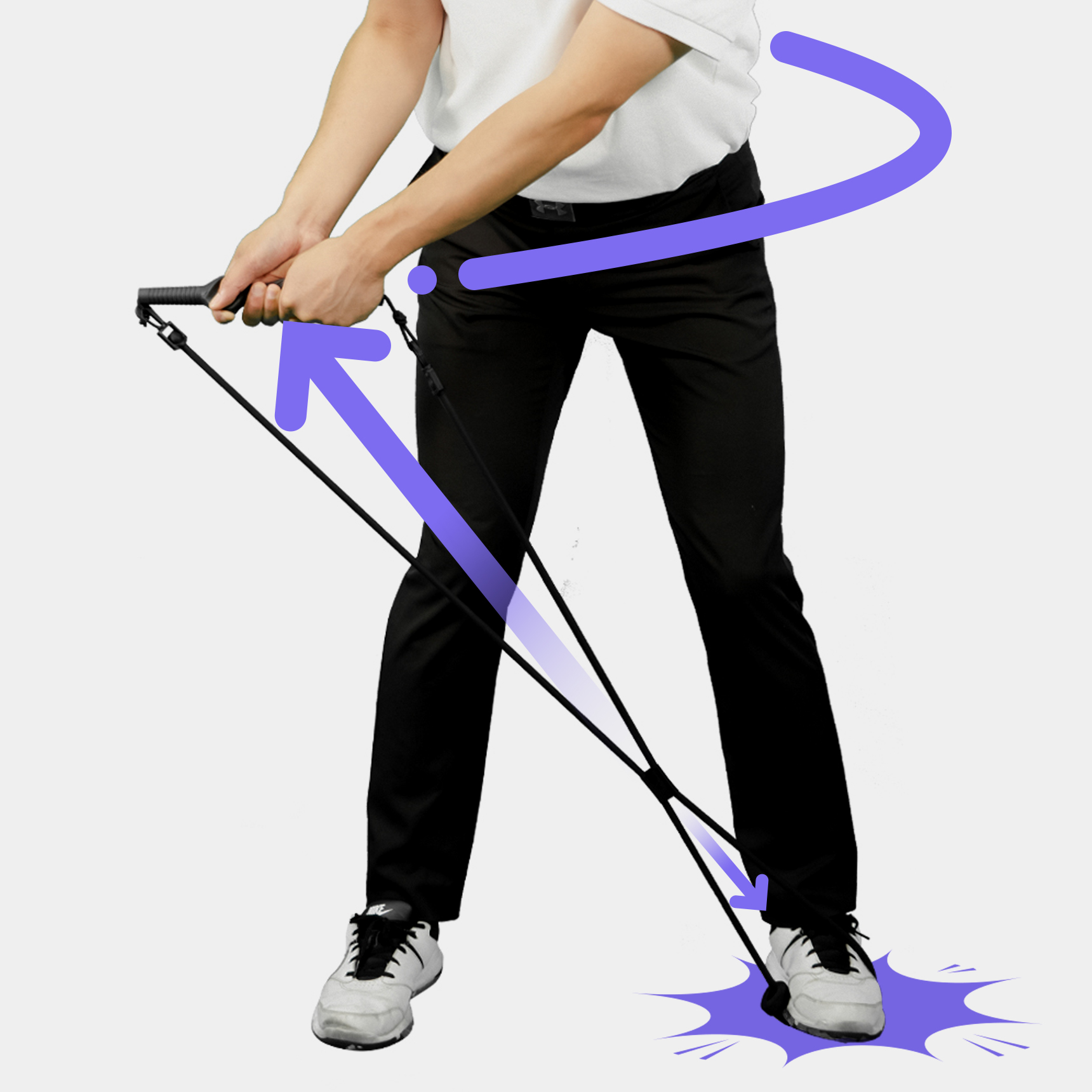 핫딜 퍼플그린 골프 스윙 연습기 체중 이동연습 스윙기 바디턴 백스윙연습 그립교정기 딜팡 골프용품 전문쇼핑몰